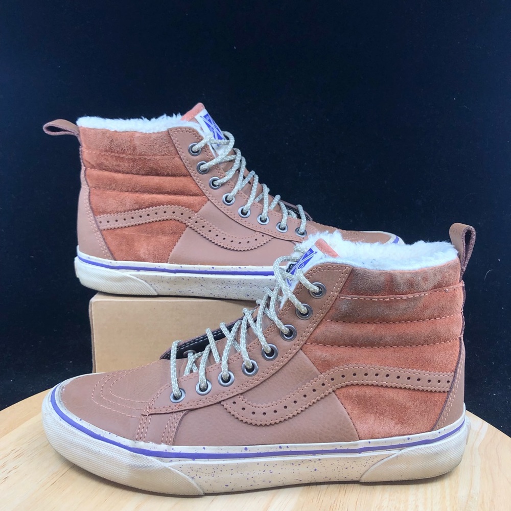 Vans Old Skool Hi Top Faux Fur Brown Scotch Guard Wom… - Gem